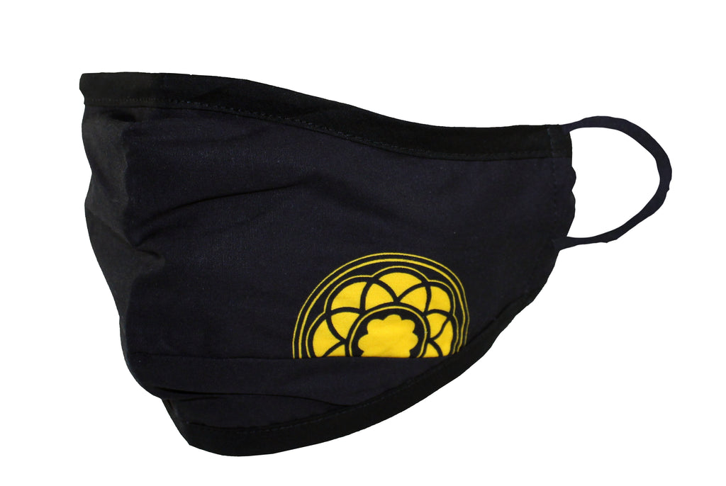 FACE MASK BLACK WITH GOLD ROSE WINDOW AND FILTER – Lute Locker