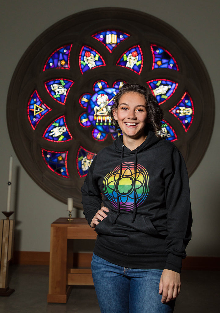 RAINBOW ROSE WINDOW HOODIE SWEATSHIRT – Lute Locker
